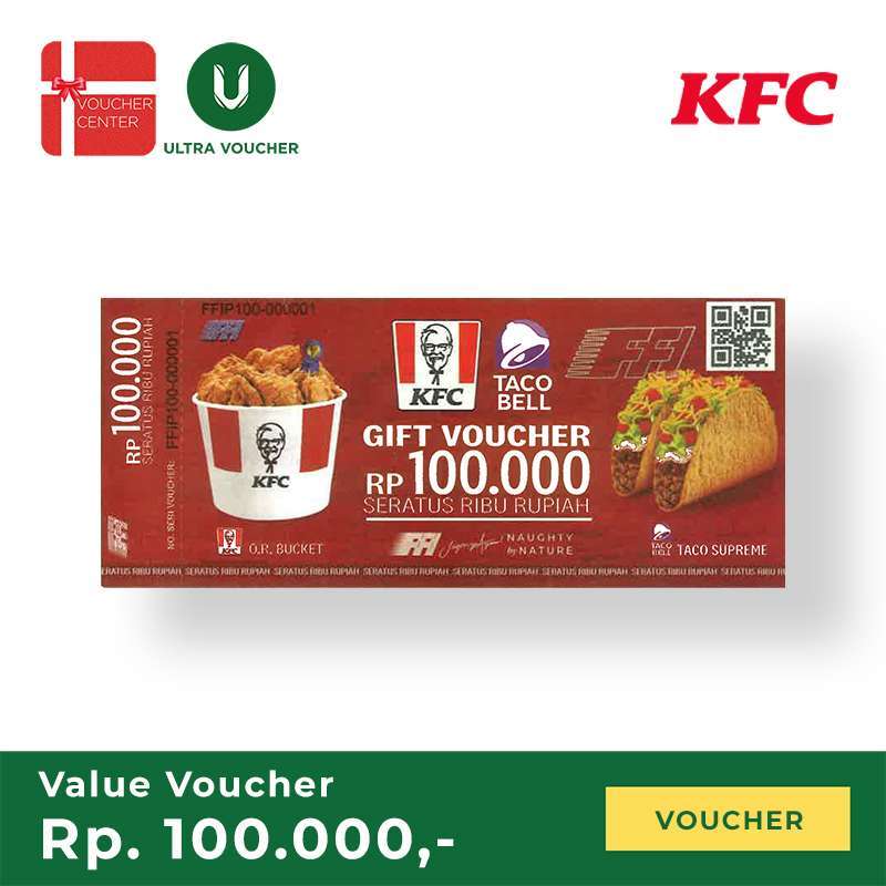Promo Voucher Fisik Kfc Nominal 100.000 Diskon 8% Di Seller Ultra Voucher Vc Official Store ...