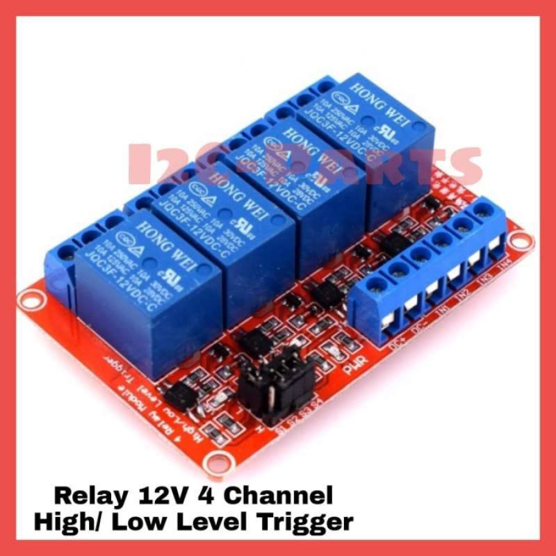 Jual Relay 12V 4 Channel Module High / Low Level Trigger Opto Isolation ...