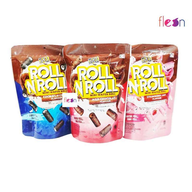 Jual IYES Roll n Roll Mini Wafer Roll Biskuit 40 Gram - Roll Cookies di ...