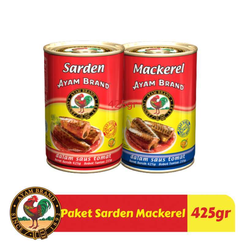 Promo Paket Sarden Mackerel Kaleng Bulat Ayam Brand 425gr Diskon 2% di ...
