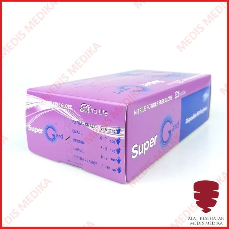 Jual Sarung Tangan Ukuran S M L Super Gard Gloves Free Powder Latex Per ...