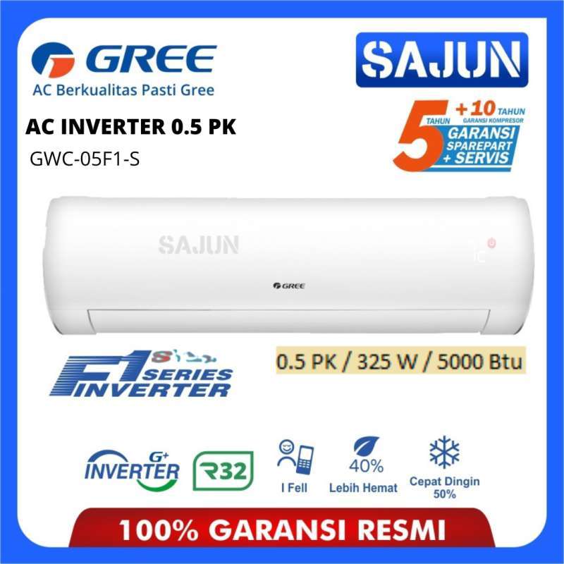 Promo Gree Ac Split Inverter 1/2 Pk Gwc-05f1-s Ac 0.5 Pk Gwc-05f1s ...