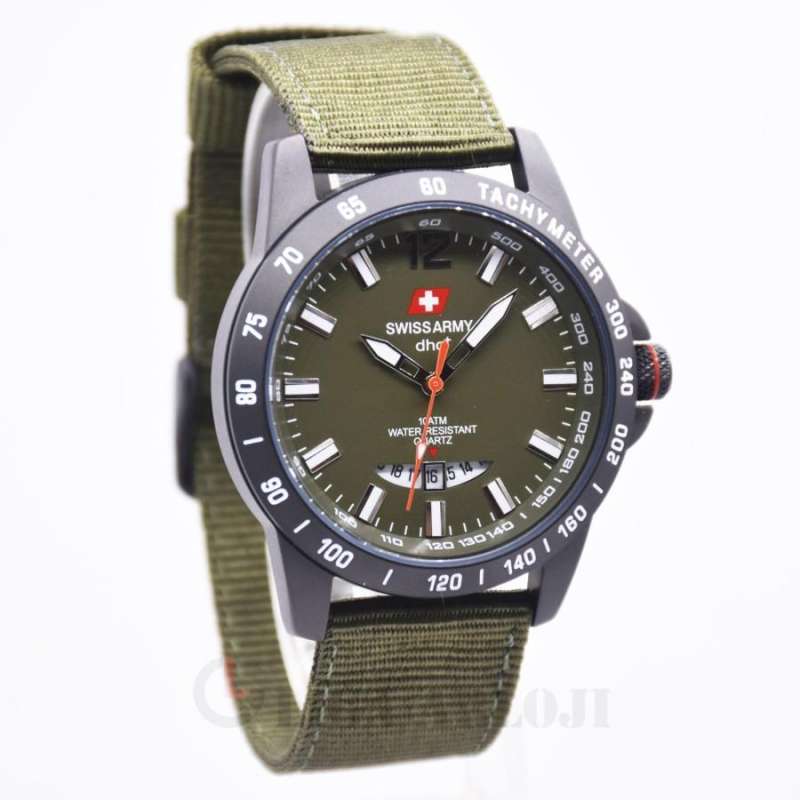 Jual Swiss Army DHC+ Jam Tangan Pria Kanvas SA 3777 Analog Tanggal ...