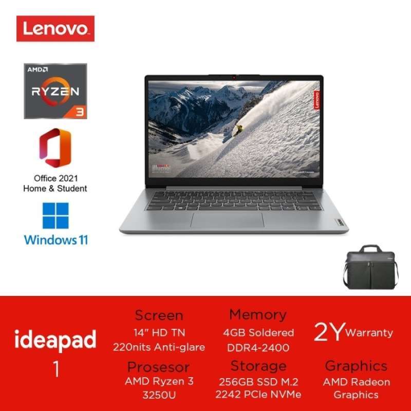 Jual Lenovo IdeaPad 1 14ADA7 31ID Ryzen 3 3250U 4GB 256GB 14 HD W11 OHS di Seller Super Laris IT ...
