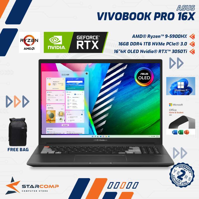 Jual ASUS Vivobook Pro 16X OLED M7600QE R9-5900HX 16GB 1TB RTX3050Ti 4K ...