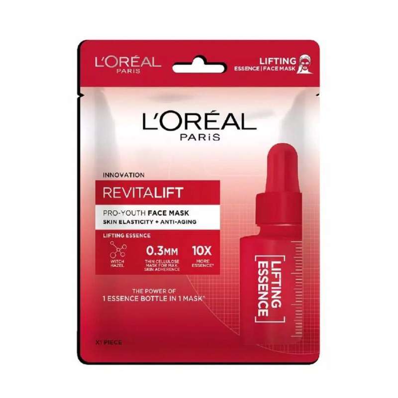 Jual L'Oreal Revitalift Face Mask Sheet 30gr Brightening Lifting ...