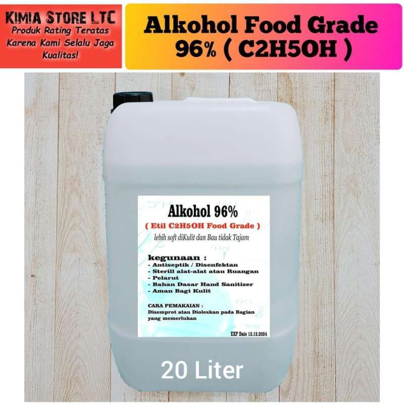 Jual Ethyl Alkohol 70% / 96% ( Food Grade ) Kemasan 20 Liter / Pure ...