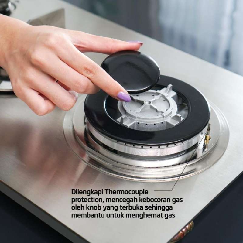 Jual Kompor Gas Timer 2 Tungku Sunthree Stainless Steel Gas Hob Gh 35 ...
