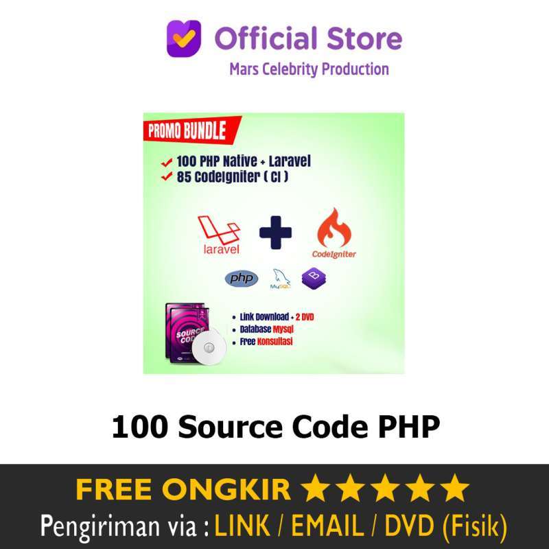Jual Paket 100 Source Code Php Native Laravel 85 Codeigniter Ci Siap Pakai Lifetime Di