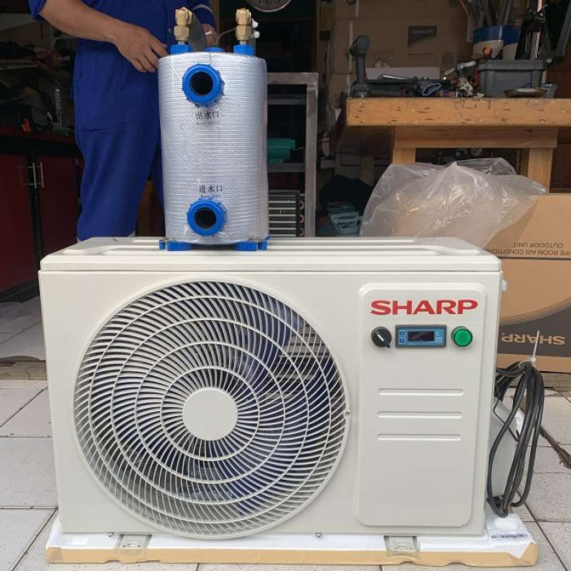 Promo water chiller 1pk dengan outdoor ac sharp untuk kolam ikan mesin ...