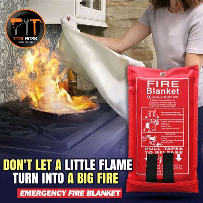 Jual Kain Pemadam Api Fiberglass Fire BLANKET - Flame Shelter Cover ...