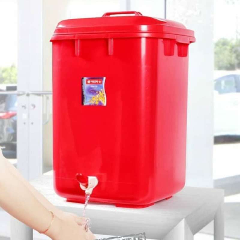 Jual Square Water Dispenser 60 LTR E-27 Lion Star Ember + Kran 60 Liter ...