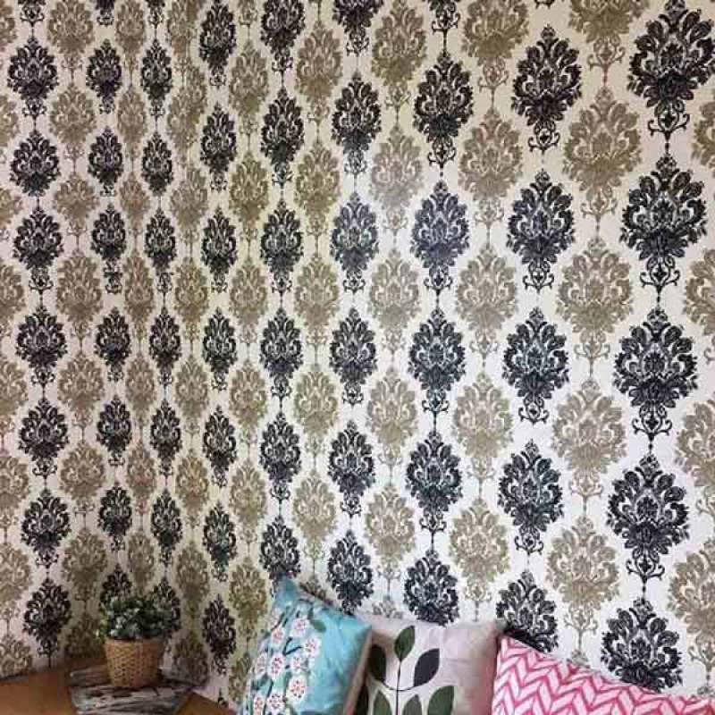 Jual Oem Wallpaper Dinding Motif Batik Wallpaper Dinding Hitam Gold