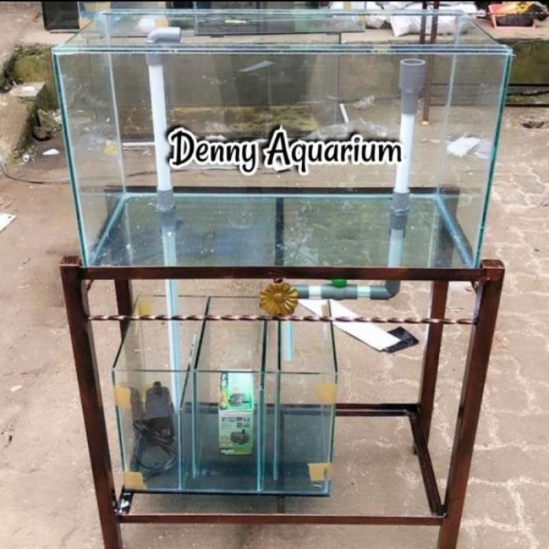 Promo Aquarium Kaca Ukuran 60x30x35cm Set Sump Filter Siap Pakai Diskon ...