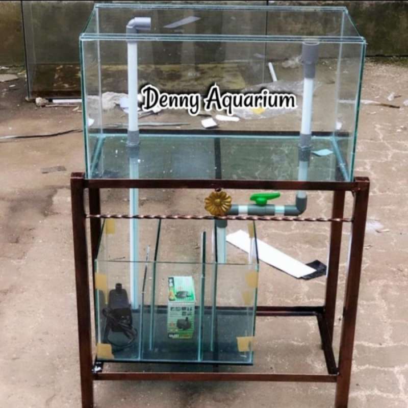 Promo Aquarium Kaca Ukuran 60x30x35cm Set Sump Filter Siap Pakai Diskon ...