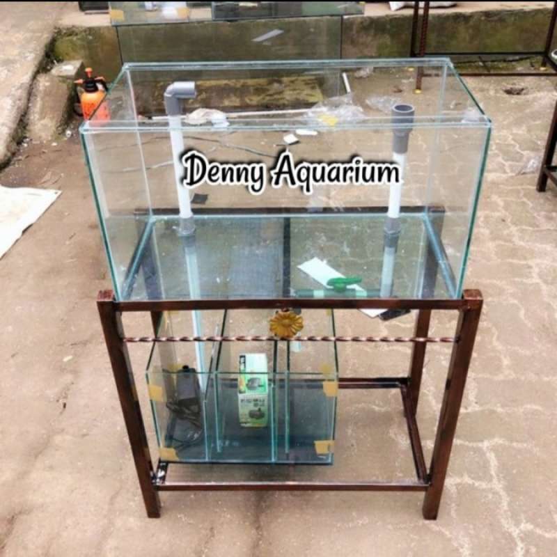 Promo Aquarium Kaca Ukuran 60x30x35cm Set Sump Filter Siap Pakai Diskon ...