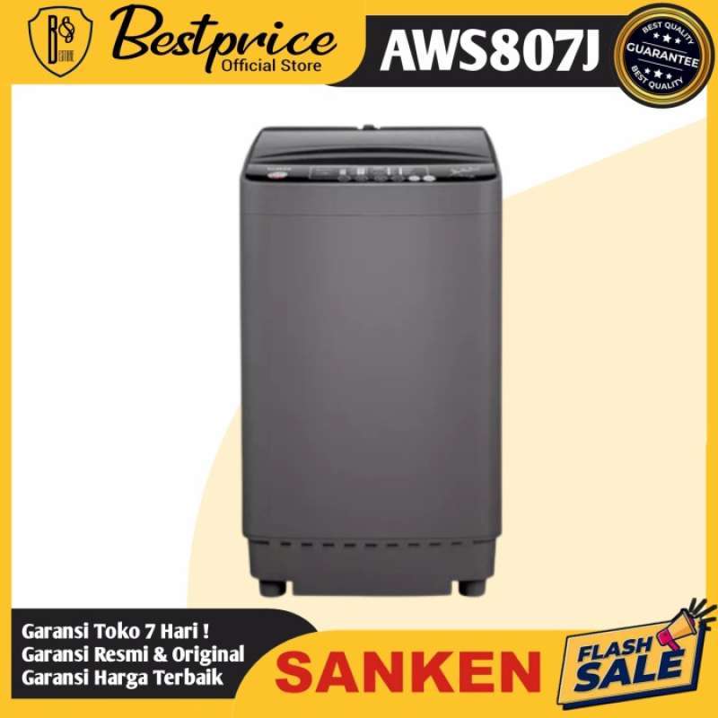 Promo MESIN CUCI 1 TABUNG SANKEN AW-S807J AWS807 KAPASITAS 8KG GARANSI RESMI Diskon 7% di Seller ...