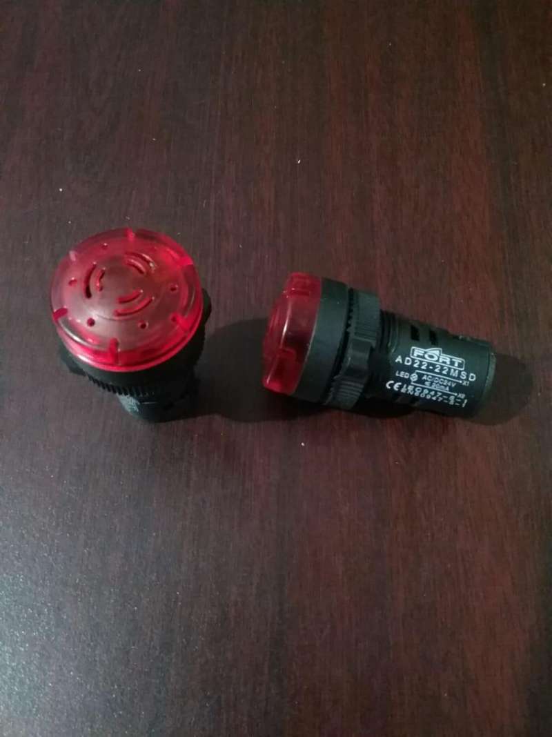 Jual FORT Buzzer Panel AD22-22MSD 22mm Merah LED Berkedip AC/DC 24V di ...