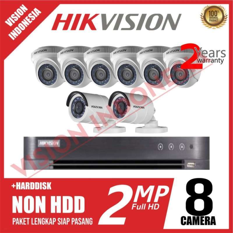 Promo Tahun ini aja kak PAKET CCTV HIKVISION 8 CAMERA 2MP / 1080P FULL ...