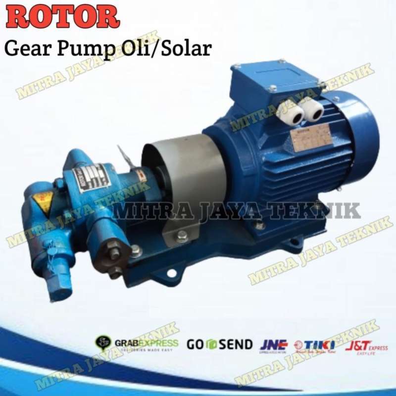 Jual Gear Pump Pompa Oli / Solar ROTOR RK.55 + Motor 1,5kw 2hp 1phase ...