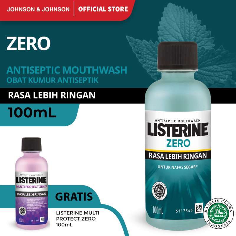 Jual LISTERINE Mouthwash Zero 100ml Free Mouthwash Multi Protect Zero 100ml di Seller Johnson ...