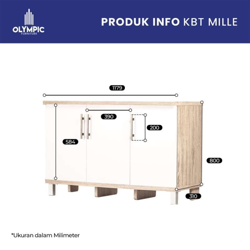 Jual Kitchen Set Rak Dapur Bawah Kitchen Kabinet 3 Pintu Kbt Mille ...