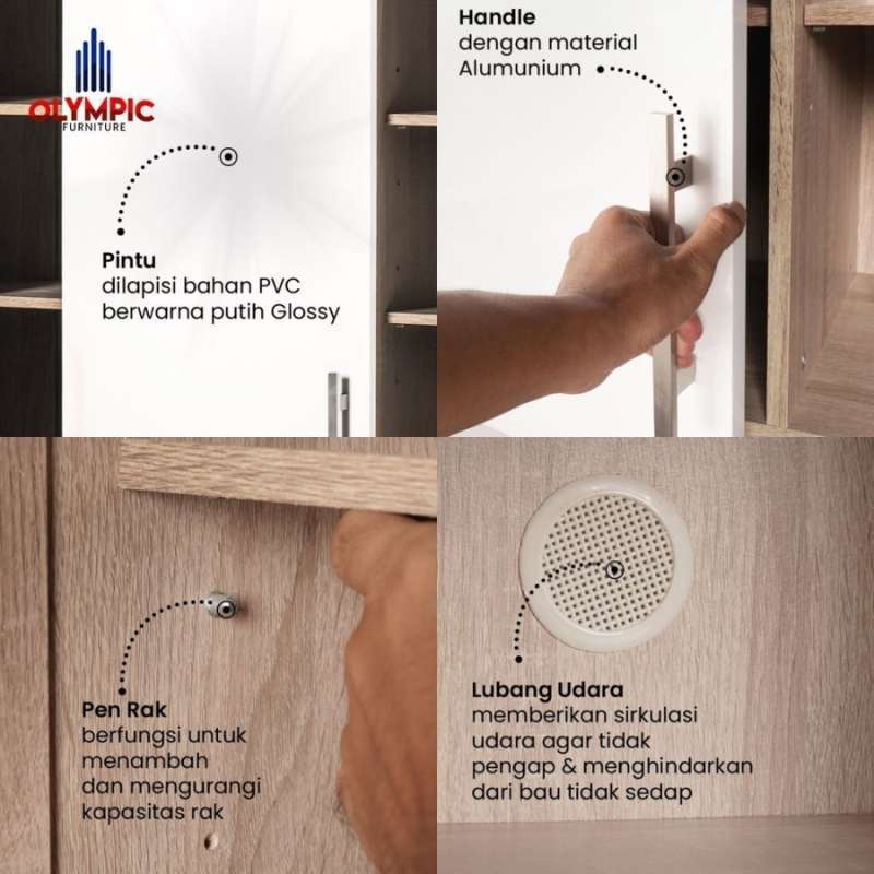 Jual Kitchen Set Rak Dapur Bawah Kitchen Kabinet 3 Pintu Kbt Mille ...