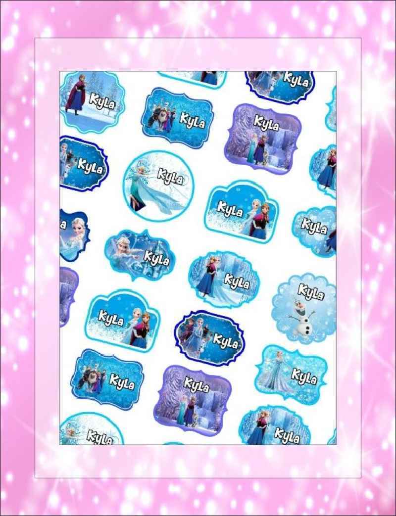 Jual Sticker Label Nama Waterproof Karakter Lucu - Frozen Special di ...