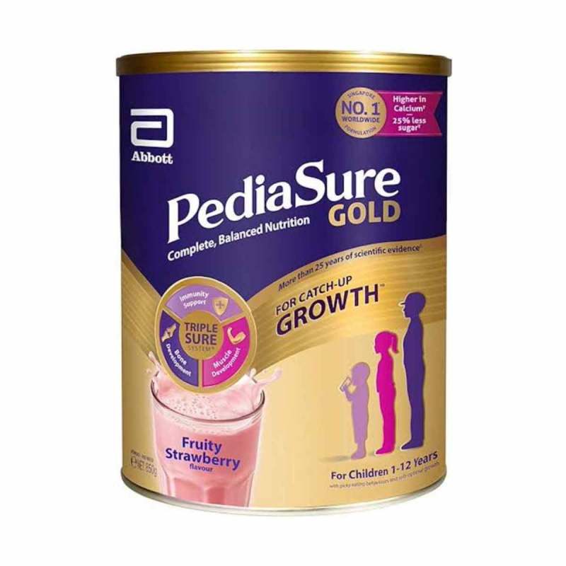 Jual PediaSure Gold TripleSure Fruity Strawberry Milk Powder [850 g] di ...