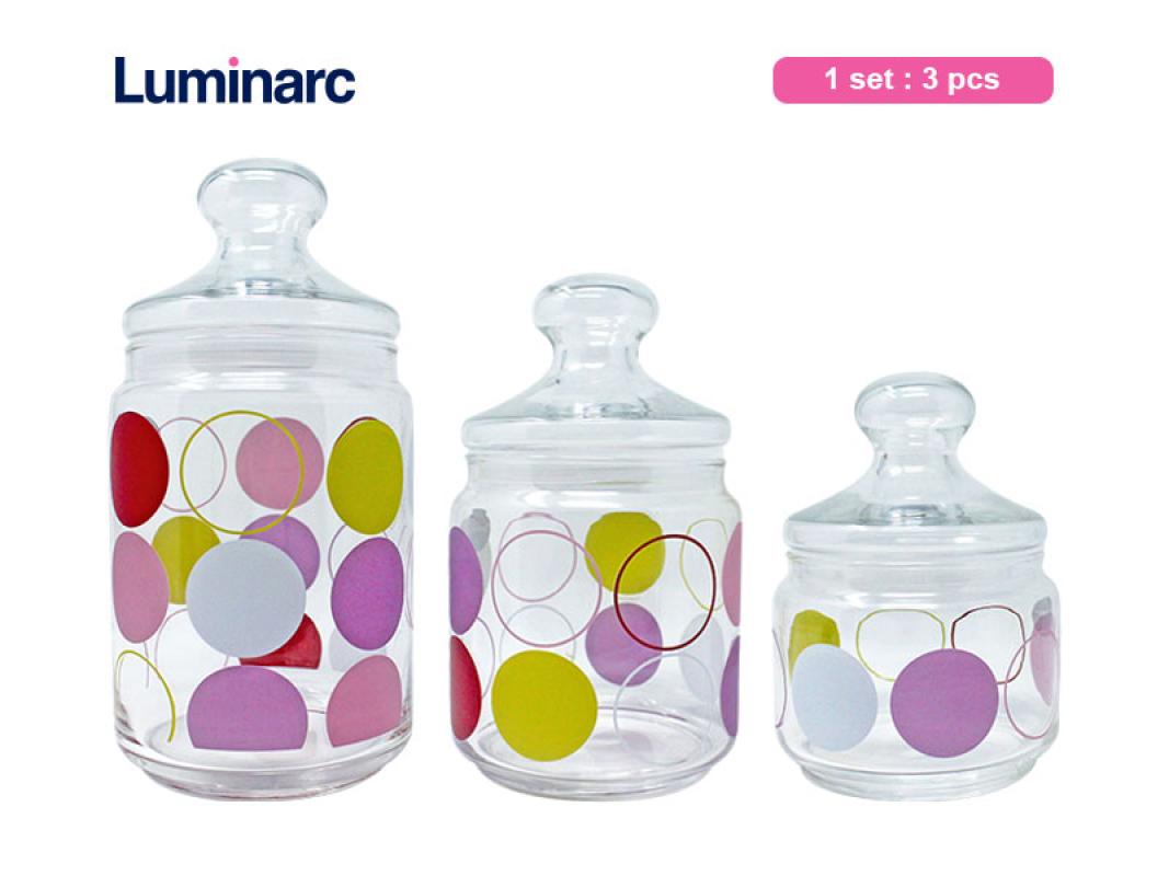 Jual Luminarc Zoom White Club Jar Set Penyimpan Makanan [3 pcs ...