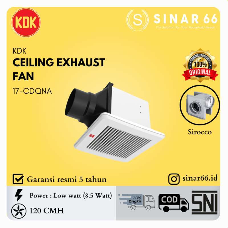 Jual KDK CEILING EXHAUST FAN PLAFON SIROCCO 17CDQNA 17 CDQNA di Seller ...