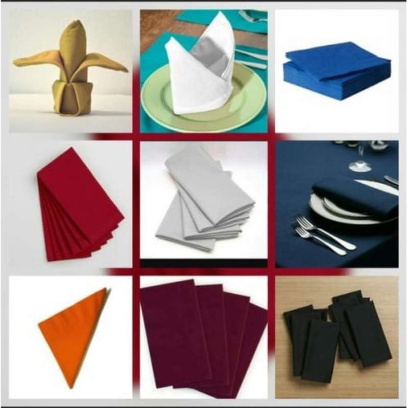 Jual Damask Kain Napkin Serbet Makan - Lap Gelas Wine - Alas Cutleries ...