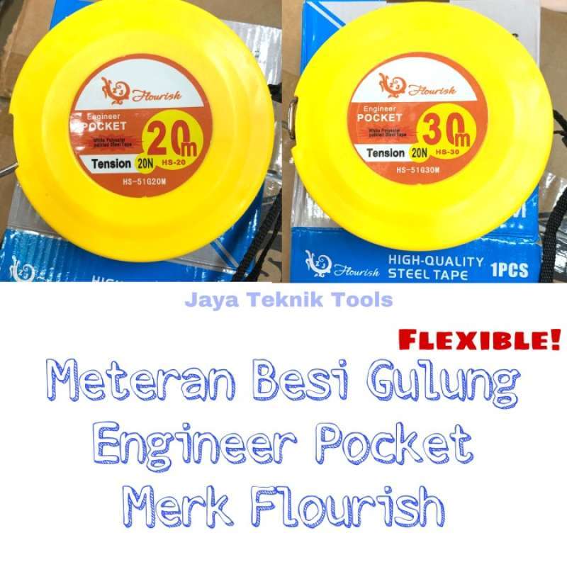 Promo Meteran Besi 20 30 meter Plat Gulung Roll Flourish Fleksibel ...