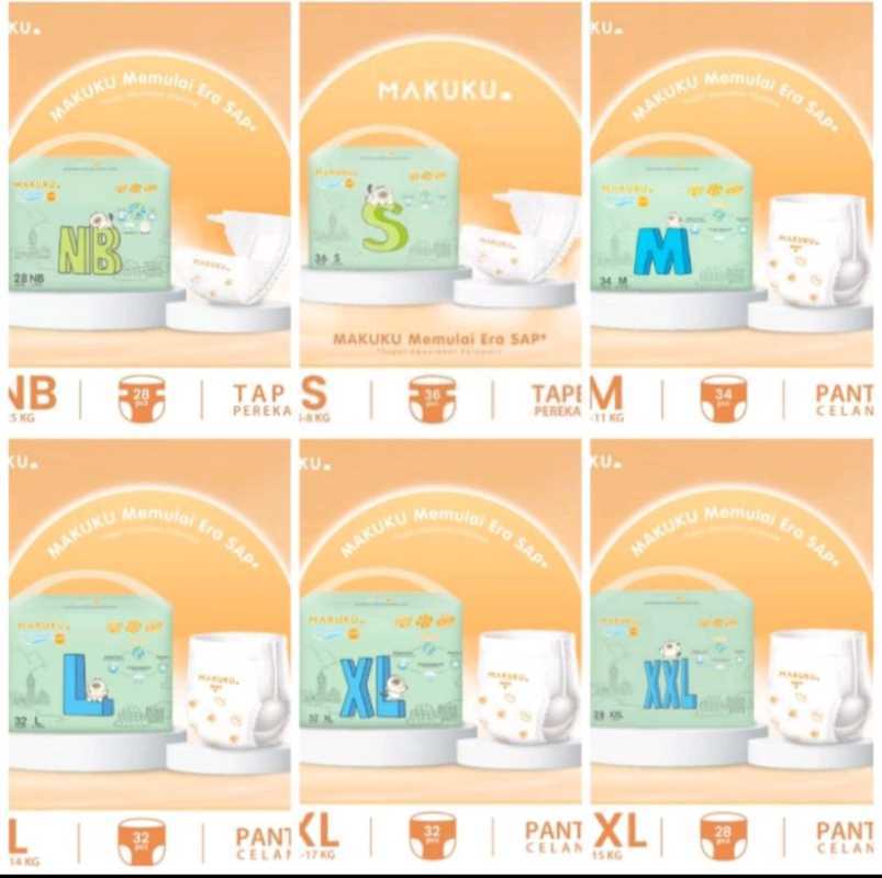 Jual MAKUKU Air Diapers Comfort | Popok Anti Gumpal Tipis Kering SAP ...
