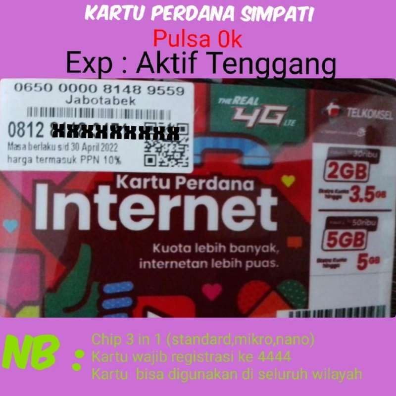 Jual Kartu Perdana Simpati Nomor Cantik 0812 3002 Xxaa Di Seller Hjroom ...