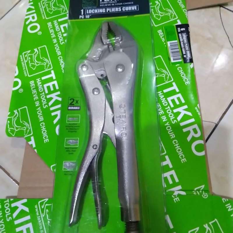 Jual TEKIRO tang buaya bengkok 10inch locking grip pliers curved ...
