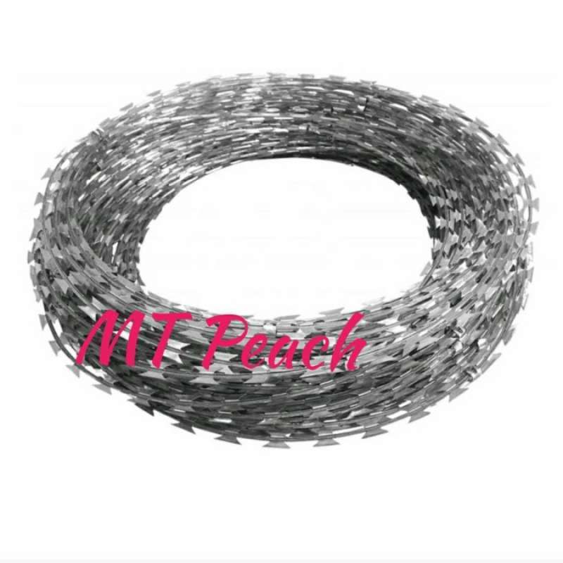 Jual Krisbow Kawat Duri Galvanized Bto28 45mm 10m Razor Wire Galvanized ...