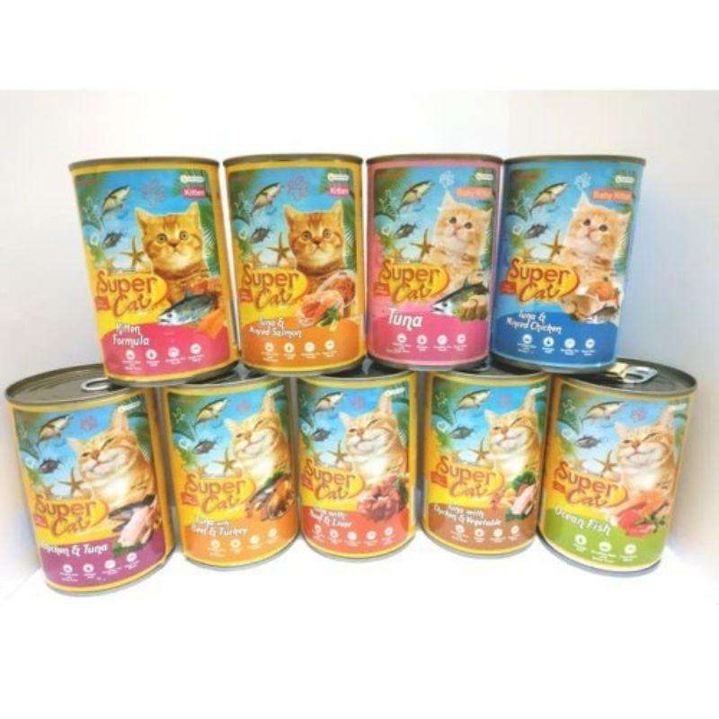 Jual SUPER CAT - kaleng 400gr varian rasa Makanan Kucing - Tuna Chicken ...