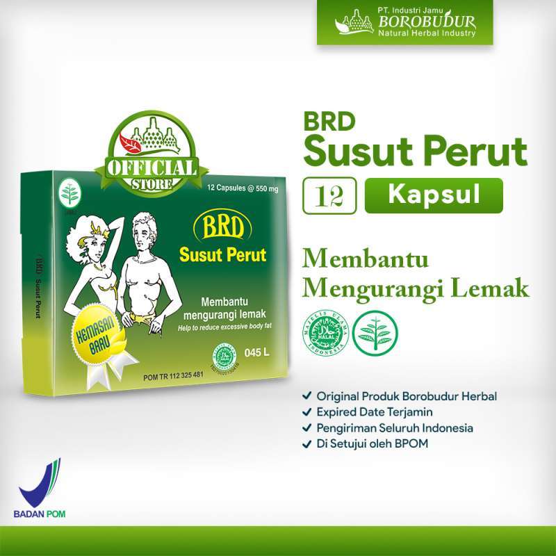 Jual Borobudur Herbal BRD Susut Perut 12 Kapsul - Mengurangi kelebihan ...
