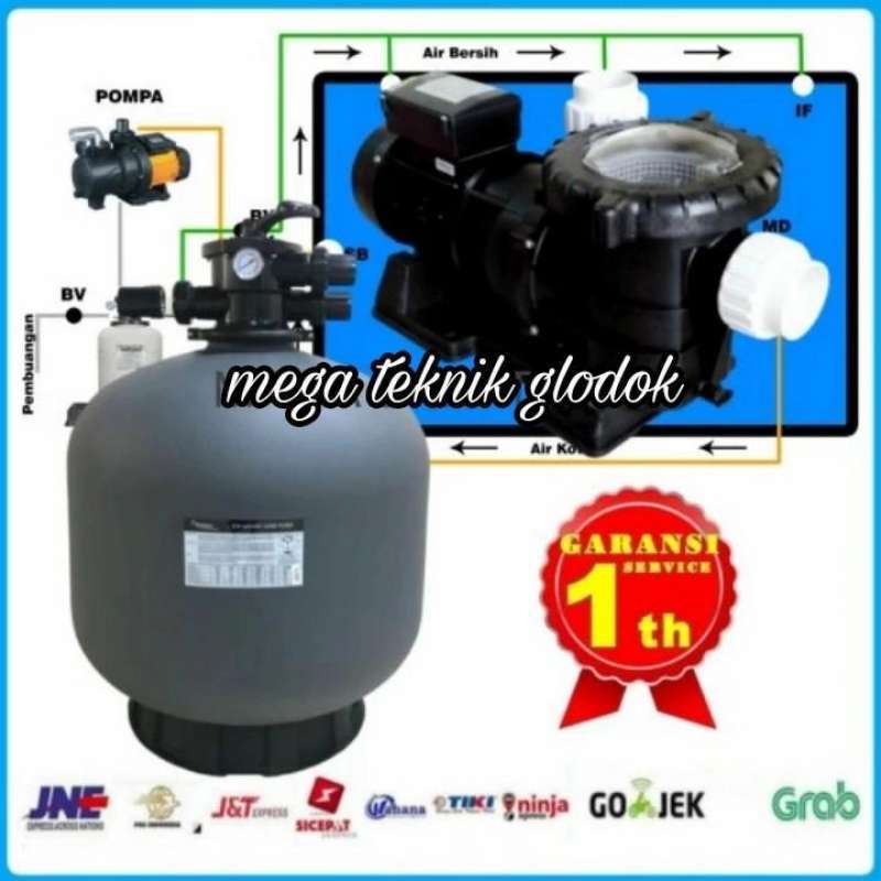 Jual Paket Pompa Kolam Renang 2Hp + Sand Filter Emaux 28 Pompa Air ...