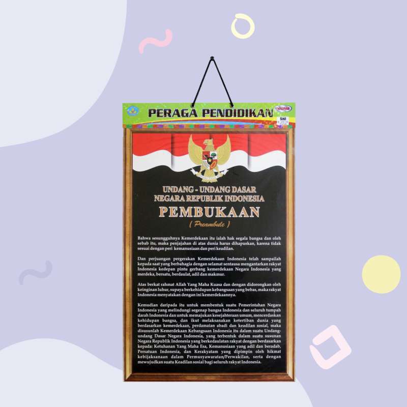 Jual Poster Edukasi Anak Mainan Edukasi Anak Bingkai : Sumpah Pemuda ...