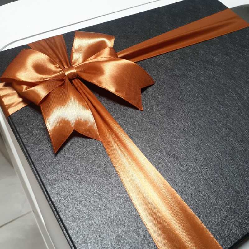 Promo Gift Box Cantik Box Hitam Pita Coklat Gold Bisa Custom Ukuran ...