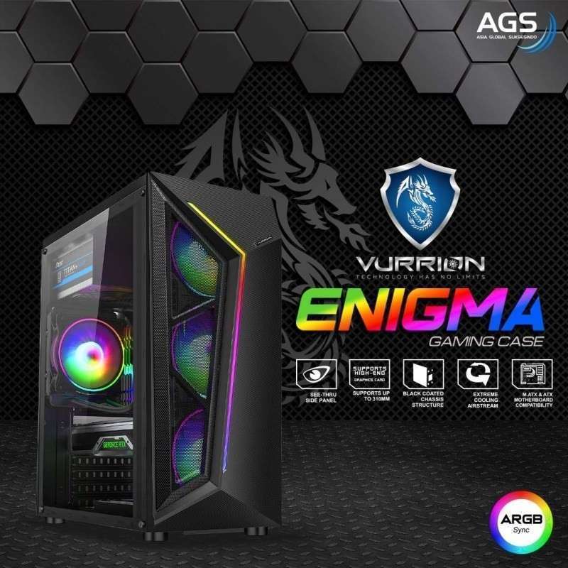 Jual VURRION ENIGMA WITH LIGHTNING EFFECT ARGB - ATX - Casing Gaming di Seller AMTECH ID - Kota ...