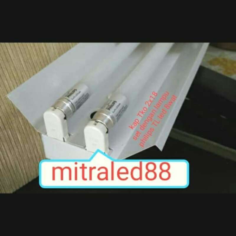 Jual Free Ongkir Kap Lampu Tko 2X18/2X8Watt Set Lampu Tl Led Philips 8W ...