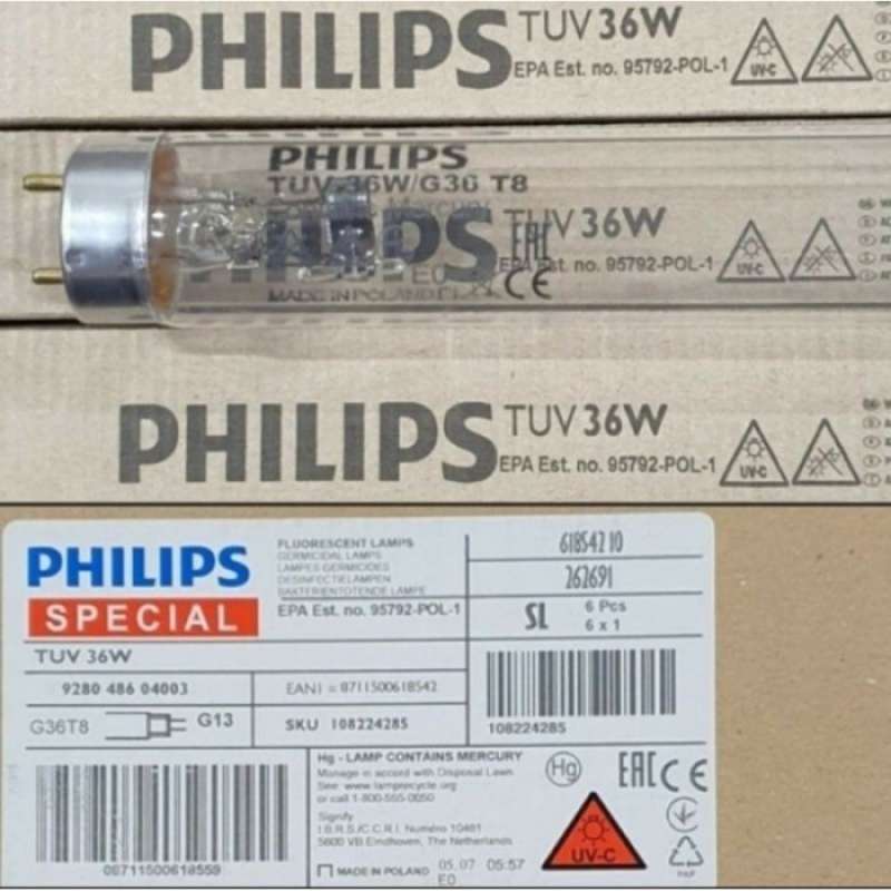 Jual OK Paket Bundling Lampu TL T8 UV TUV UVC Philips KAP 1x36 Watt di ...