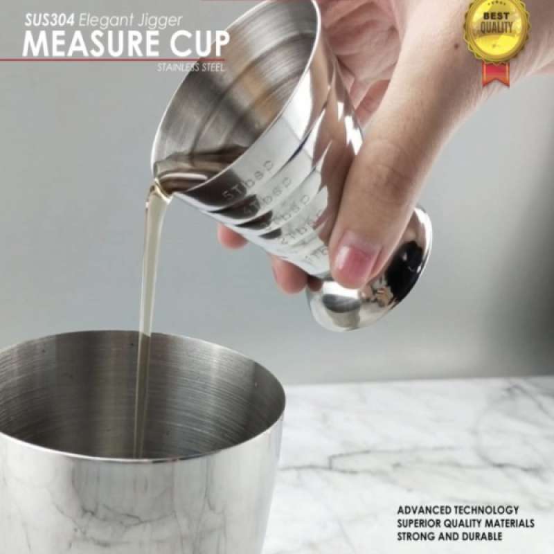 Jual Jigger / Measure Cup Sus304 Stainless Steel 3 Jenis Takaran 15 ...