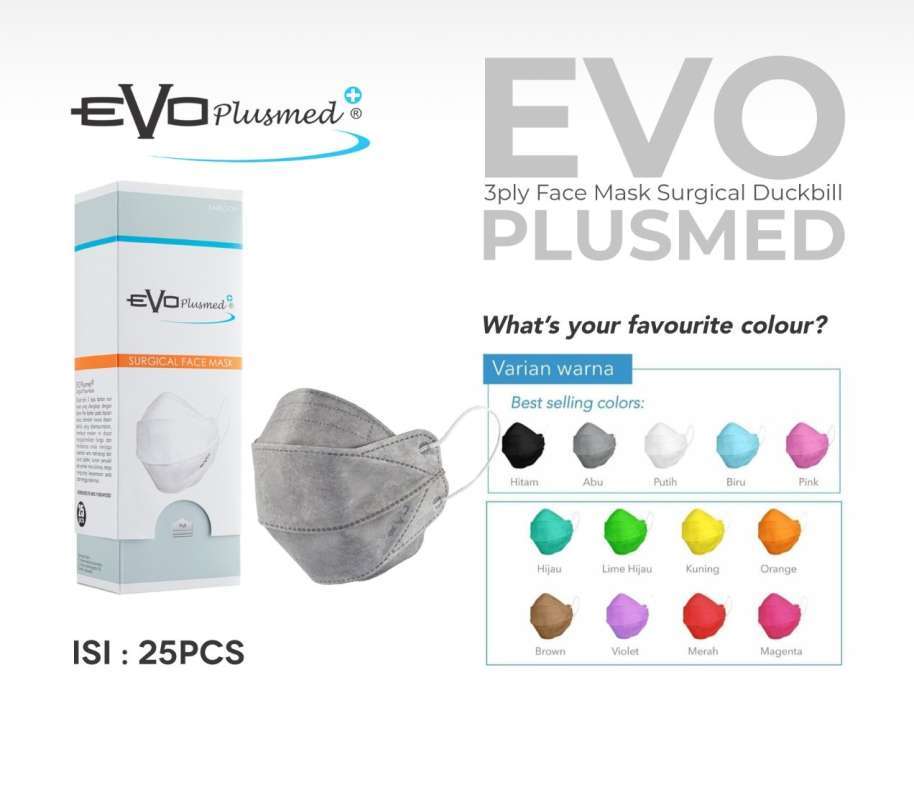 Jual EVO Plusmed+ Surgical Face Mask [1 box/25 pcs] - - Tosca di Seller ...