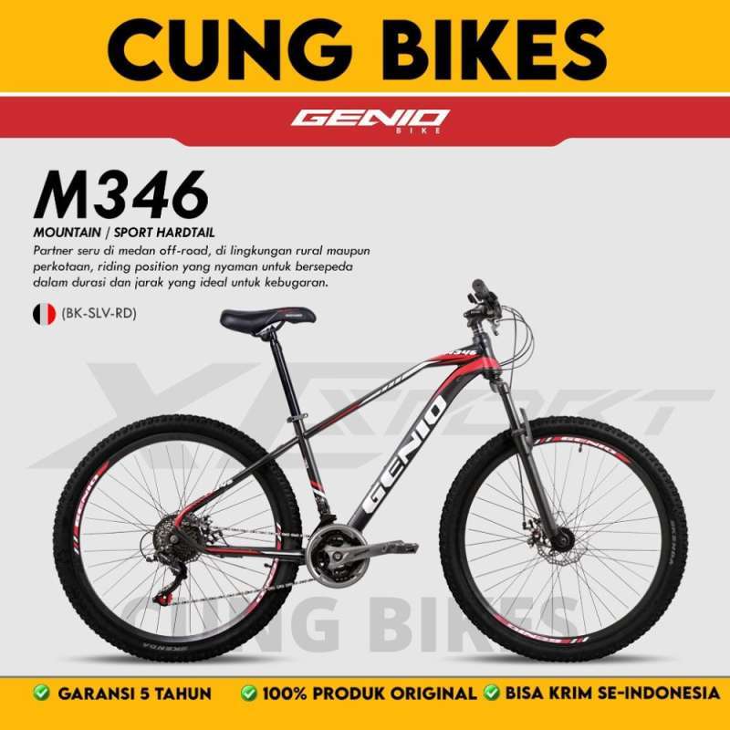 Jual Sepeda Mtb Genio M-346 27.5 Inch - Bk-slv-rd Di Seller Cung Bikes ...