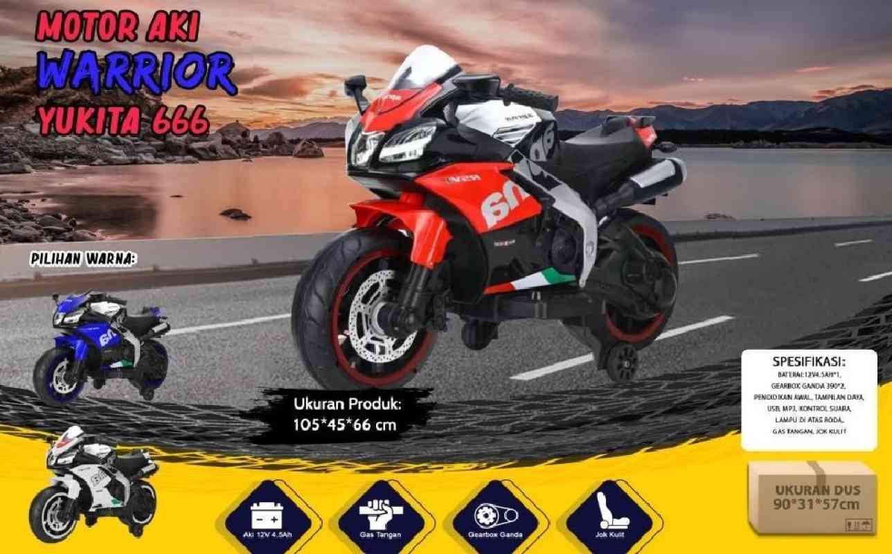Jual Mainan Anak Motor Motoran AKI WARRIOR -YUKITA 666 Maenan Motor ...