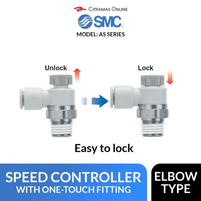 Jual Smc As2201f-01-06sa Speed Controller Elbow Type Drat [1-8 Inci/6 Mm] Di Seller Citramas ...